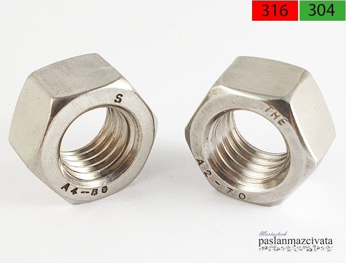 m3 Paslanmaz Somun DIN 934